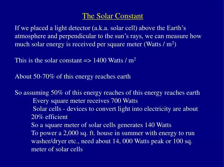 PPT - The Solar Constant PowerPoint Presentation, free download - ID ...