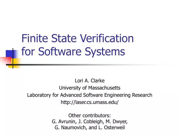 Ppt Finite State Verification For Software Systems Powerpoint