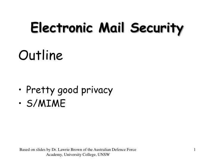 PPT - Electronic Mail Security PowerPoint Presentation, free download ...