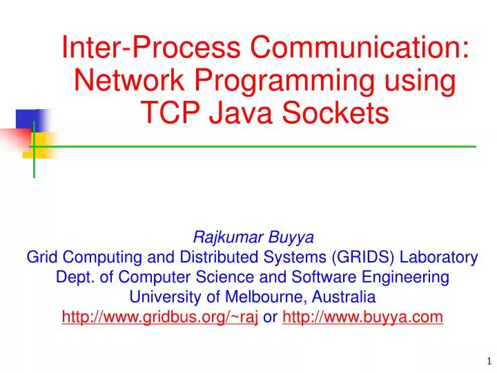 Ppt Inter Process Communication Network Programming Using Tcp Java 2487
