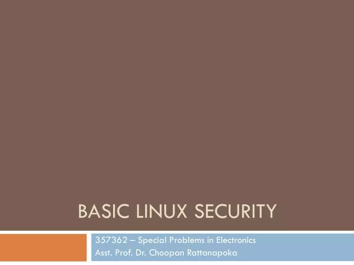 PPT - Basic Linux security PowerPoint Presentation, free download - ID ...