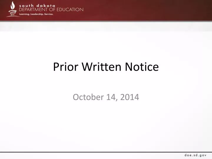 PPT - Prior Written Notice PowerPoint Presentation, free download - ID ...