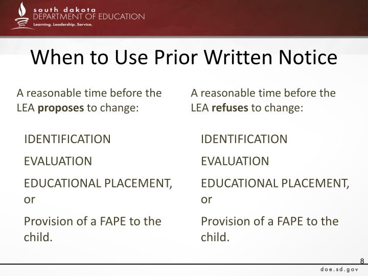 PPT - Prior Written Notice PowerPoint Presentation - ID:7006245