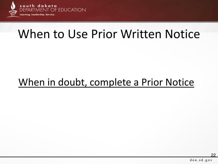 PPT - Prior Written Notice PowerPoint Presentation - ID:7006245