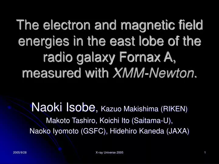 PPT - Naoki Isobe , Kazuo Makishima (RIKEN) Makoto Tashiro, Koichi Ito (Saitama-U), PowerPoint ...