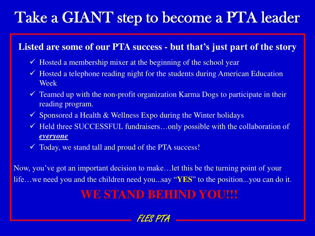 PPT - PTA Life : Caring for our people Partnering with our school ...