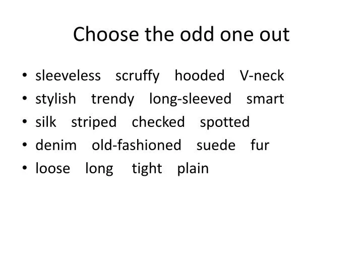 PPT - Choose the odd one out PowerPoint Presentation, free download ...