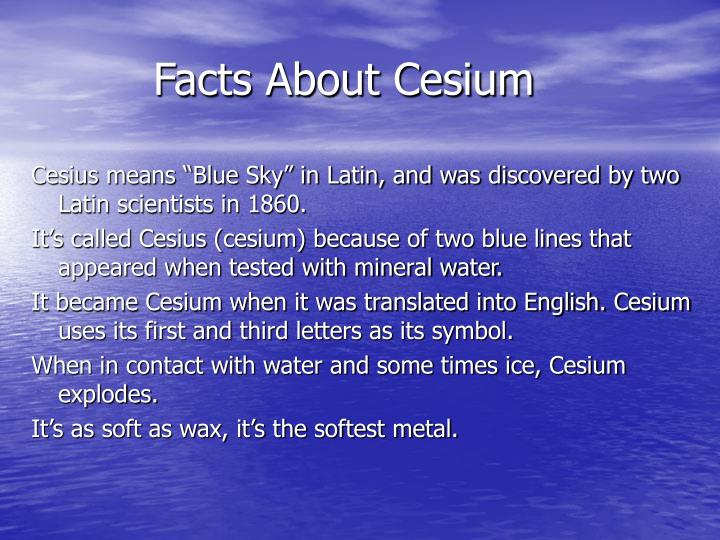 PPT - 55 Cs 132.9054 Cesium Cesium PowerPoint Presentation - ID:7010952