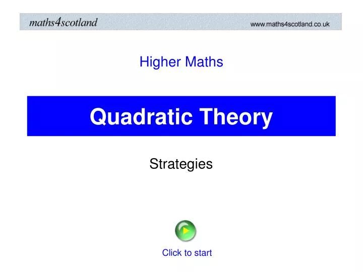 PPT - Quadratic Theory PowerPoint Presentation, free download - ID:7011022