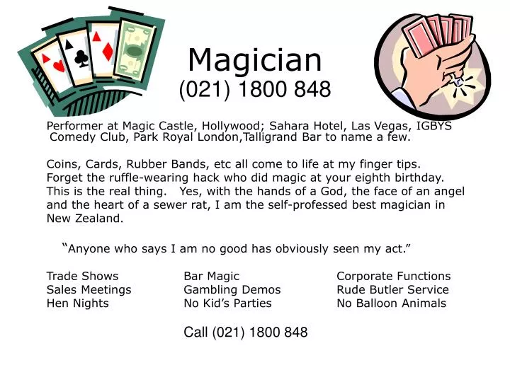 PPT - Magician PowerPoint Presentation, free download - ID:7011330