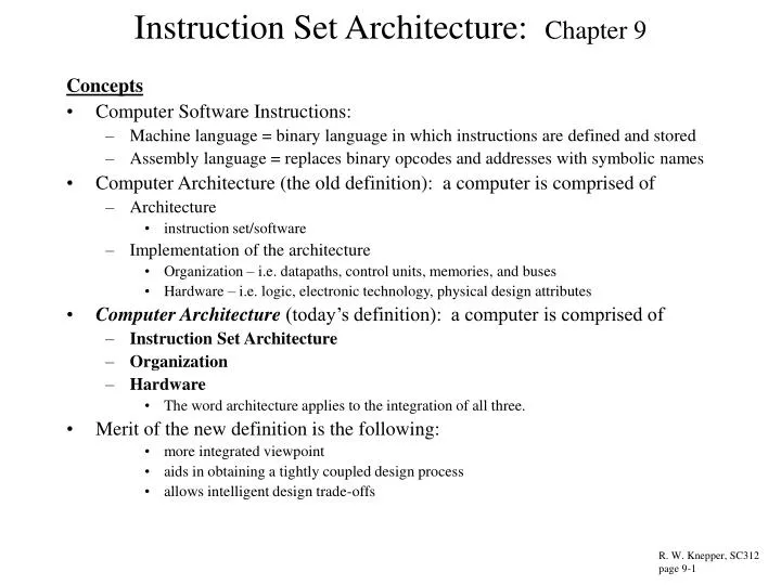 PPT - Instruction Set Architecture: Chapter 9 PowerPoint Presentation ...