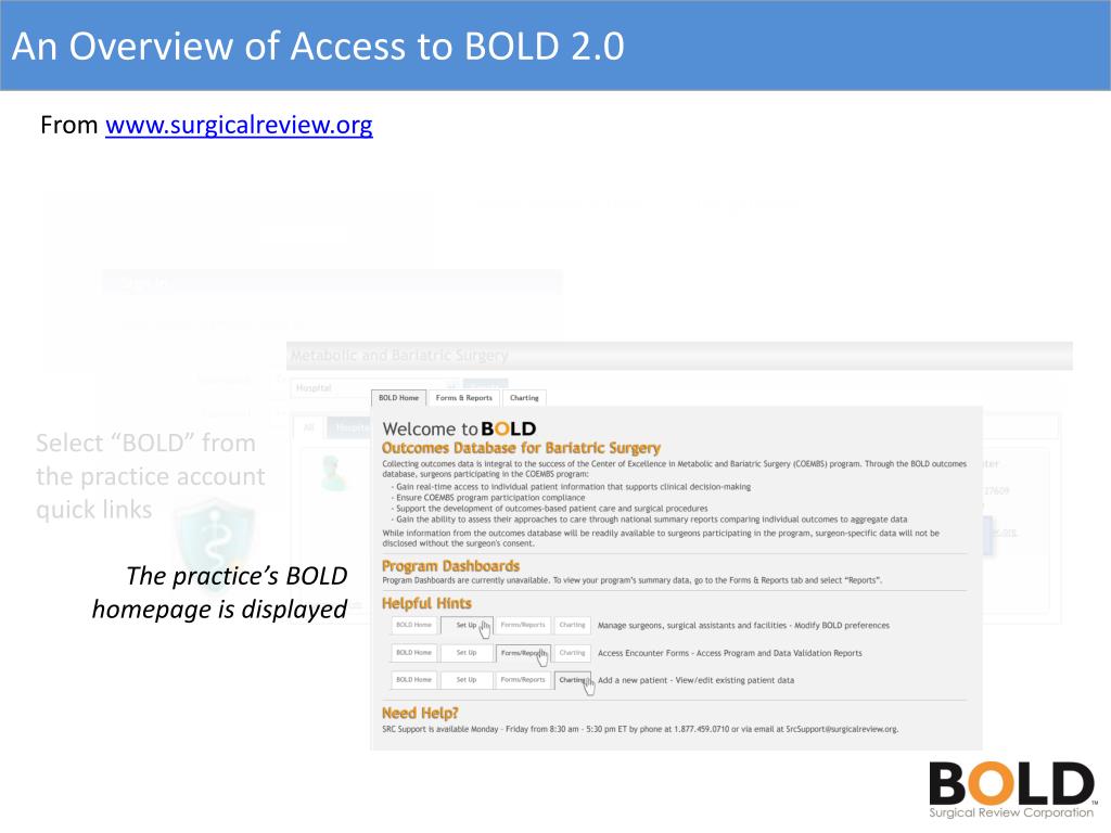 PPT - BOLD 2.0 for Bariatric Surgery Login and Access Help Guide ...