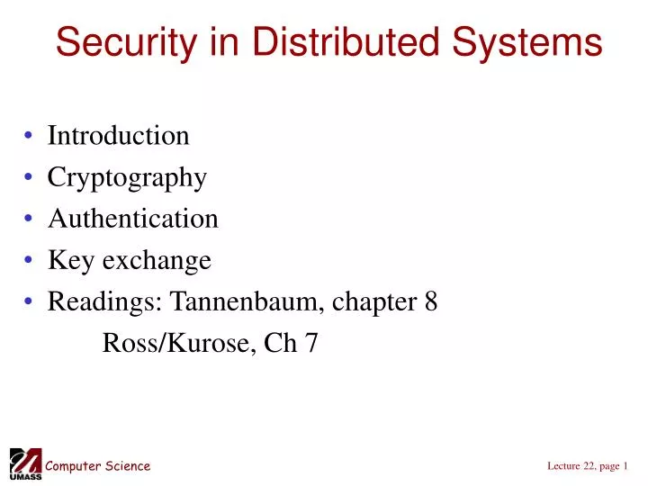 PPT - Security in Distributed Systems PowerPoint Presentation, free ...