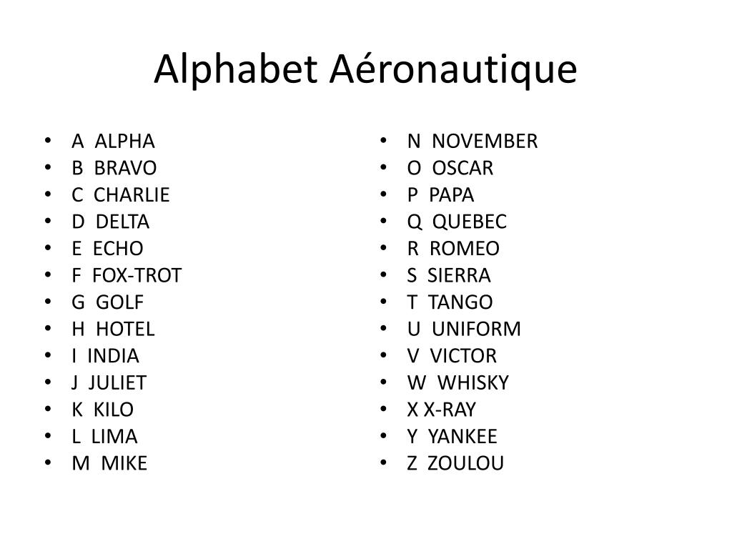 PPT - ALPHABET AERONAUTIQUE et IMMATRICULATIONS PowerPoint Presentation ...