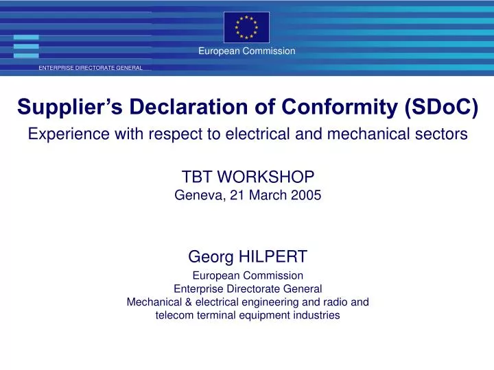 PPT - Supplier’s Declaration of Conformity (SDoC) PowerPoint Presentation - ID:7013480