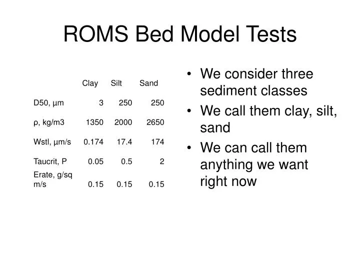 PPT - ROMS Bed Model Tests PowerPoint Presentation, free download - ID ...
