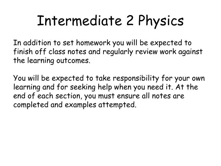 PPT - Intermediate 2 Physics PowerPoint Presentation, free download ...