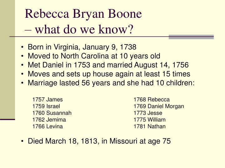 PPT - Rebecca Boone and Kentucky Frontier Women Bluegrass Heritage ...