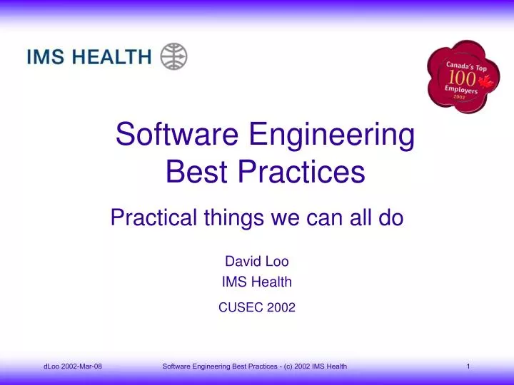 PPT - Software Engineering Best Practices PowerPoint Presentation, free ...