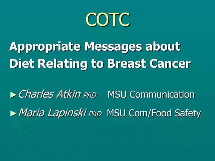 PPT - COTC PowerPoint Presentation, free download - ID:7018787