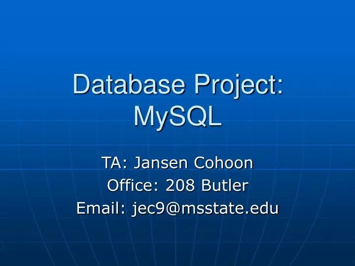 Ppt Database Project Mysql Powerpoint Presentation Free Download Id7020620