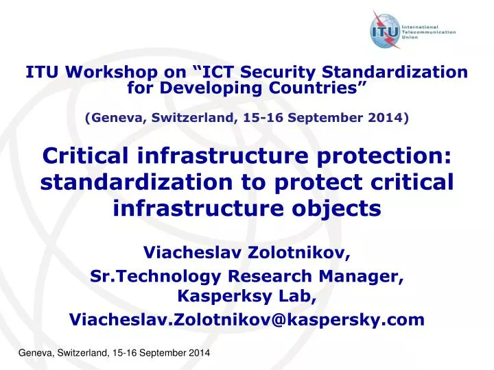 PPT - Critical infrastructure protection: standardization to protect ...