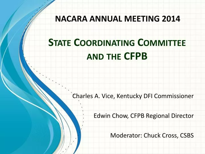 PPT - State Coordinating Committee and the CFPB PowerPoint Presentation ...