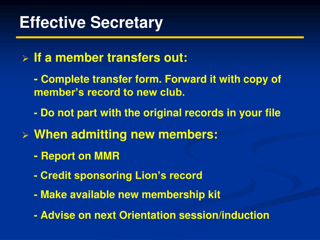 PPT - DUTIES & RESPONSIBILITIES OF CLUB SECRETARIES PowerPoint ...