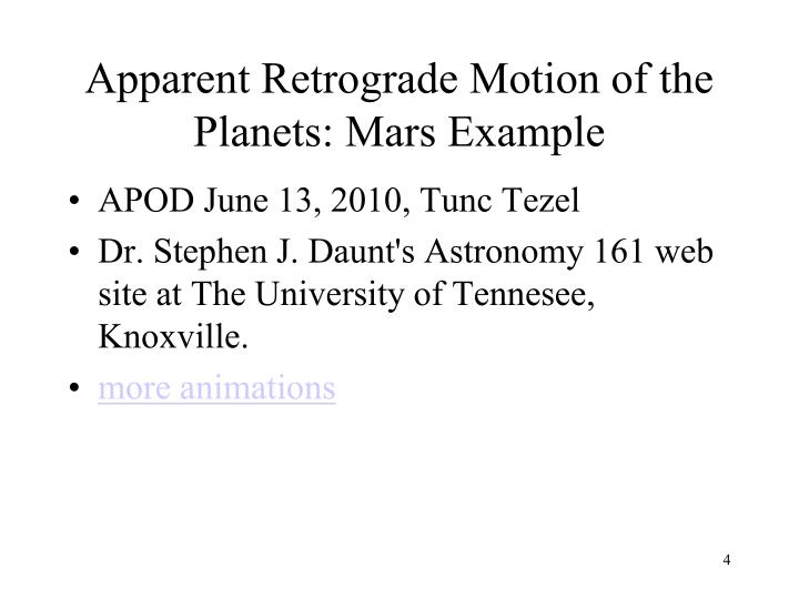 PPT - Apparent/Actual Motions Summary PowerPoint Presentation - ID:7026367