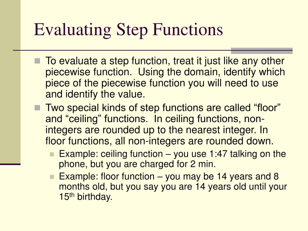 PPT - Evaluating Piecewise and Step Functions PowerPoint Presentation ... PPT - Evaluating Piecewise and Step Functions PowerPoint Presentation ...