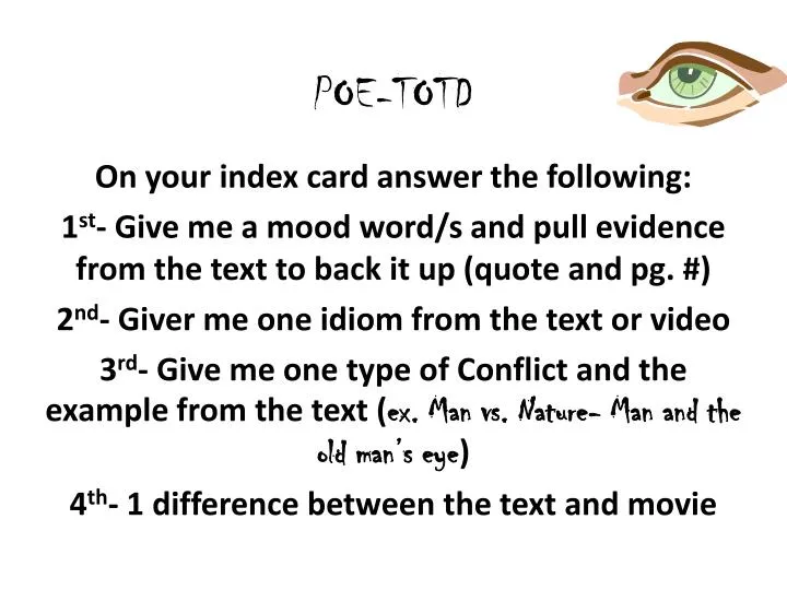PPT - POE-TOTD PowerPoint Presentation, free download - ID:7029618