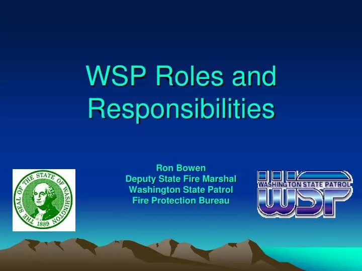 PPT - WSP Roles and Responsibilities PowerPoint Presentation, free ...