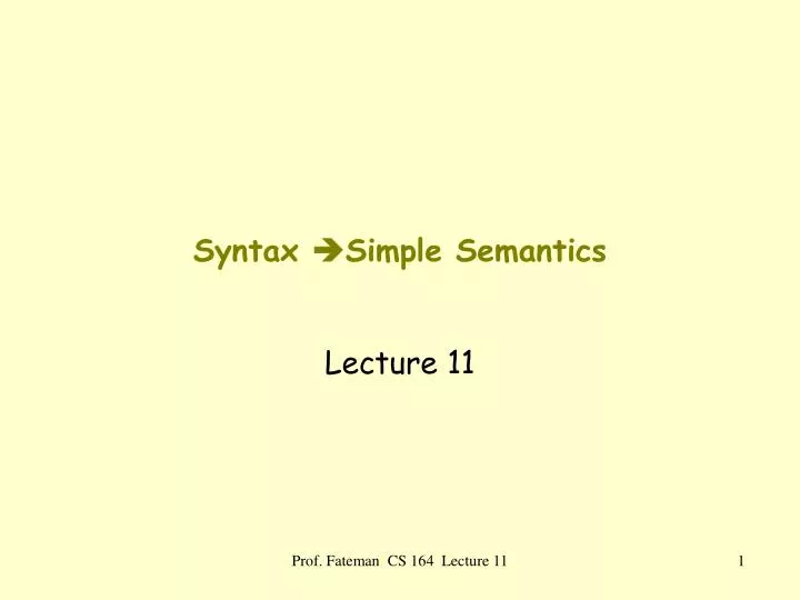 PPT - Syntax Simple Semantics PowerPoint Presentation, free download ...