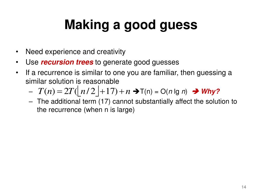 Ppt Computer Algorithms Lecture 6 Recurrence Ch 4 Till Master Theorem Powerpoint