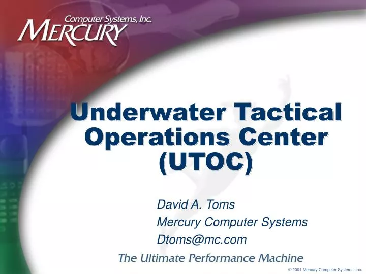 PPT - Underwater Tactical Operations Center (UTOC) PowerPoint ...