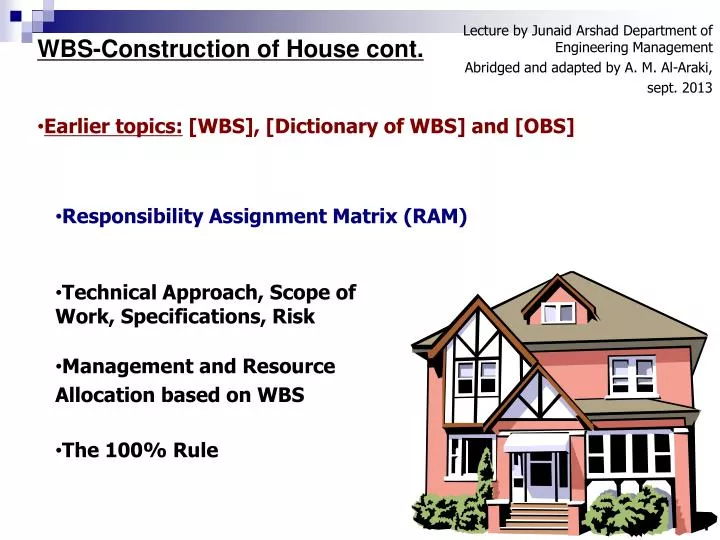 PPT - WBS-Construction of House cont. PowerPoint Presentation, free ...