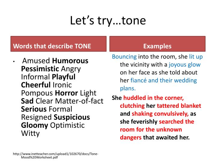 PPT - TONE vs. MOOD PowerPoint Presentation - ID:7038813