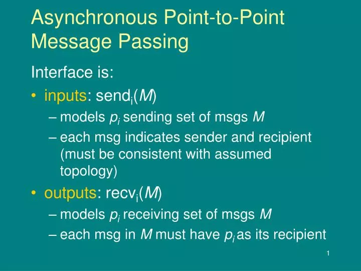 Ppt Asynchronous Point To Point Message Passing Powerpoint Presentation Id7039400 6081