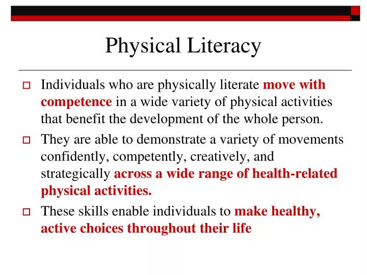 PPT Physical Literacy PowerPoint Presentation Free Download ID 7039425
