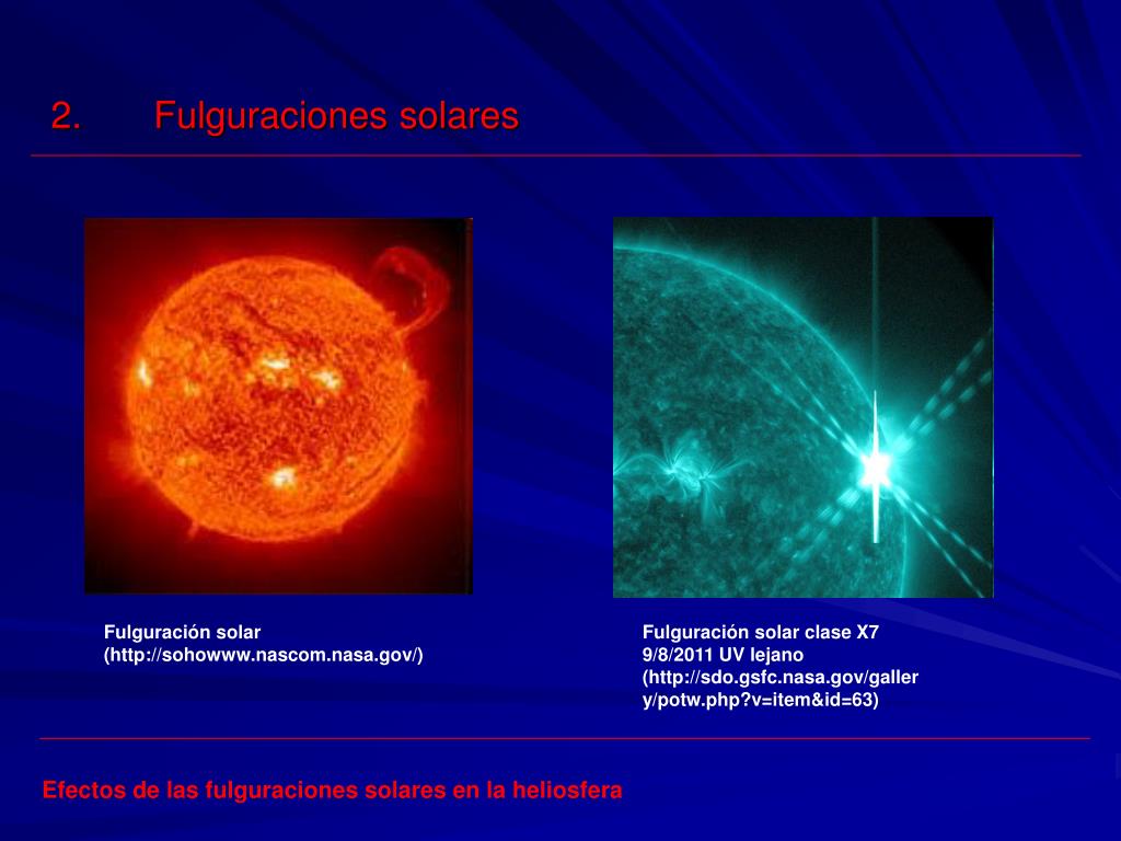 PPT - EFECTOS DE LAS FULGURACIONES SOLARES EN LA HELIOSFERA PowerPoint ...
