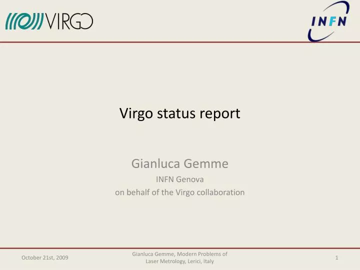 PPT - Virgo status report PowerPoint Presentation, free download - ID ...