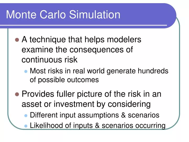 PPT - Monte Carlo Simulation PowerPoint Presentation, free download ...
