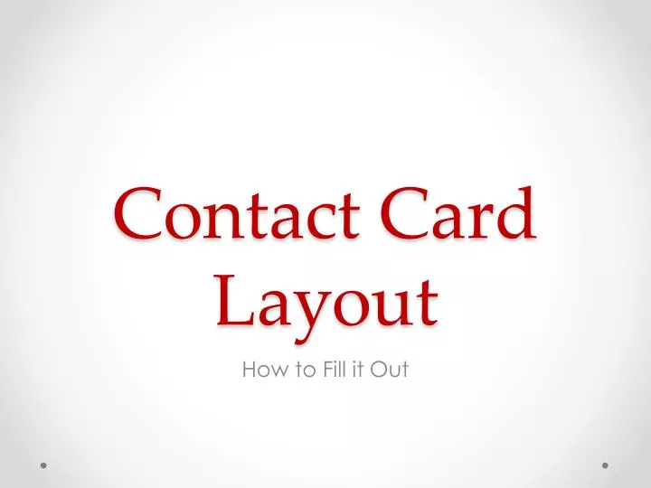 PPT - Contact Card Layout PowerPoint Presentation, free download - ID ...