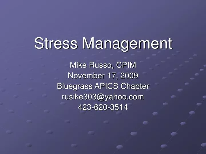 PPT - Stress Management PowerPoint Presentation, free download - ID:7043914