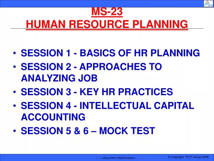 PPT - MS-23 HUMAN RESOURCE PLANNING PowerPoint Presentation, free download - ID:7044139