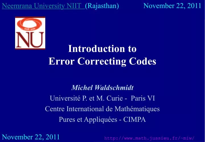 Ppt Introduction To Error Correcting Codes Powerpoint Presentation
