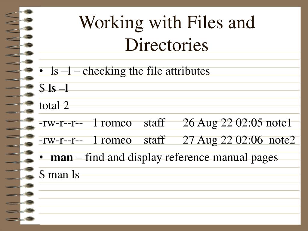 Ppt Cs 497c Introduction To Unix Lecture 2 Work With Files And Directories Powerpoint