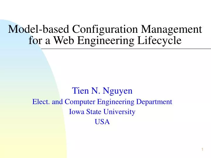 PPT - Model-based Configuration Management for a Web Engineering Lifecycle PowerPoint ...
