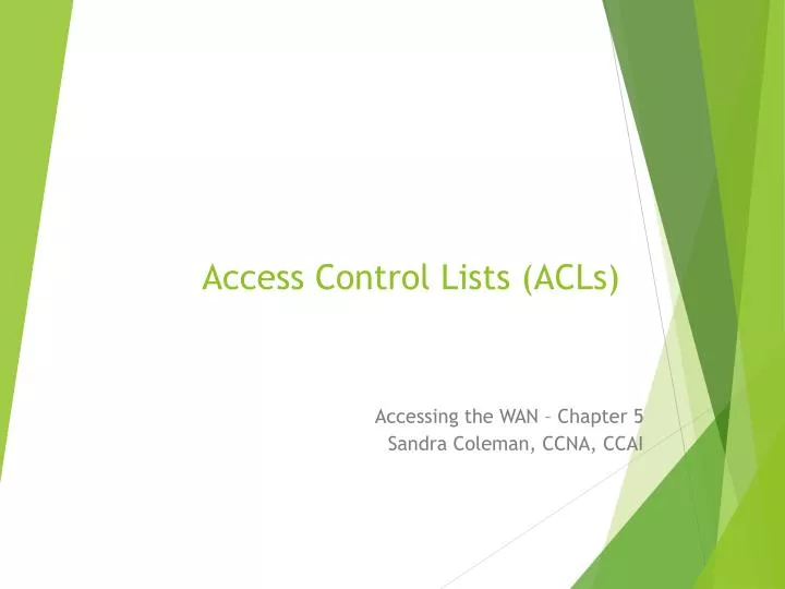 PPT - Access Control Lists (ACLs) PowerPoint Presentation, free ...