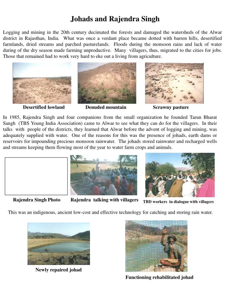 PPT - Johads and Rajendra Singh PowerPoint Presentation, free download ...